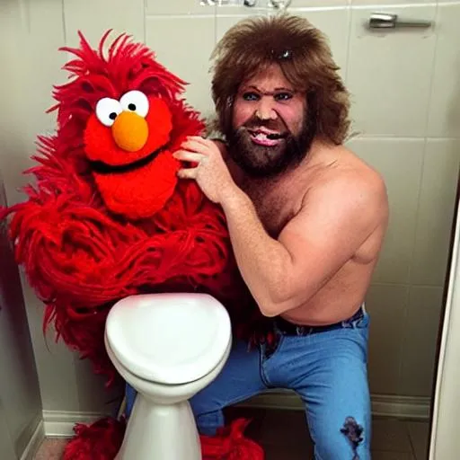 elmo on the toilet | OpenArt