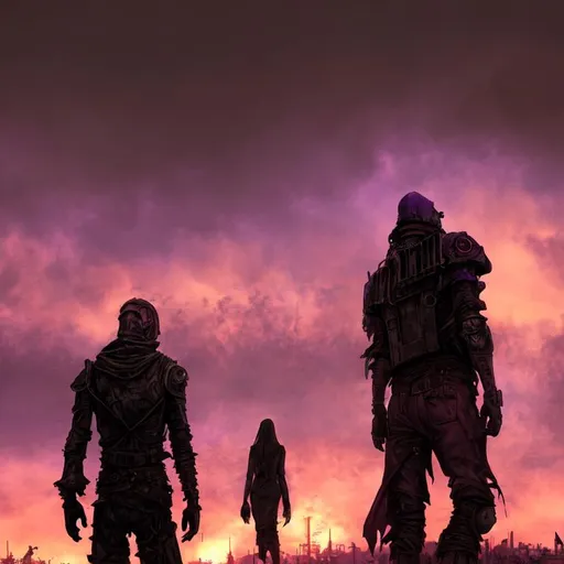 Dark ominous backdrop, apocalyptic wasteland, purple... | OpenArt