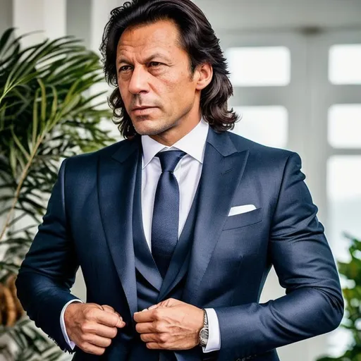 imran khan in saadhi, very handsome face, short hair...