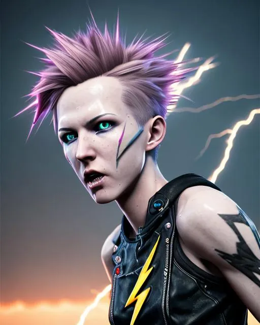 Lightning bolt transforms into a 19-year-old slender... | OpenArt