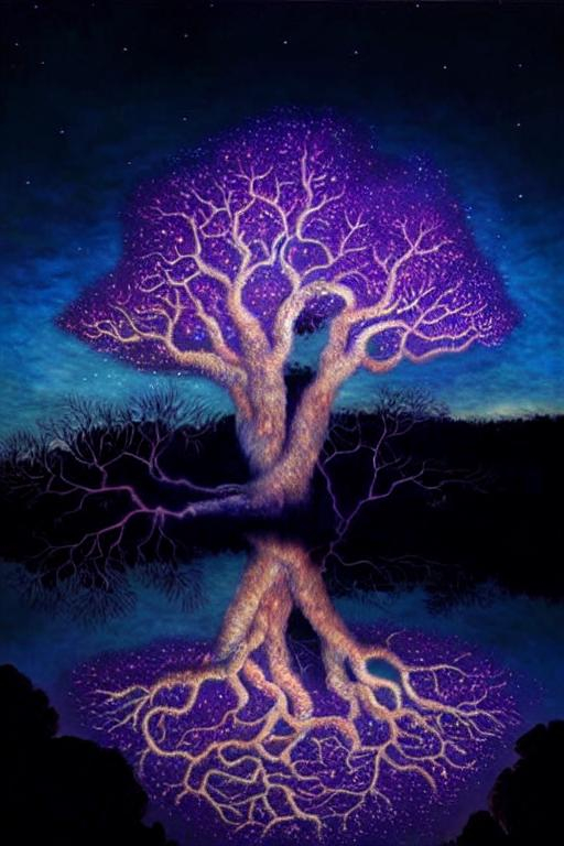 Enlightenment tree. Bioluminescent. By Jacek yerka,... | OpenArt