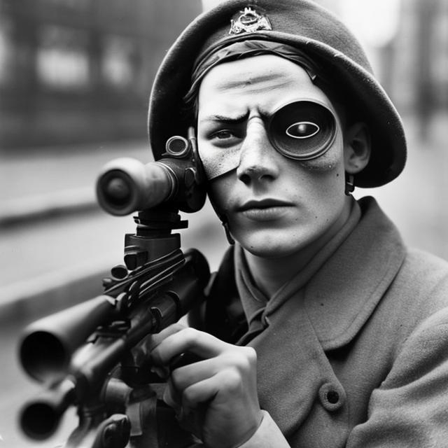A 1940s London sniper with an eye patch | OpenArt