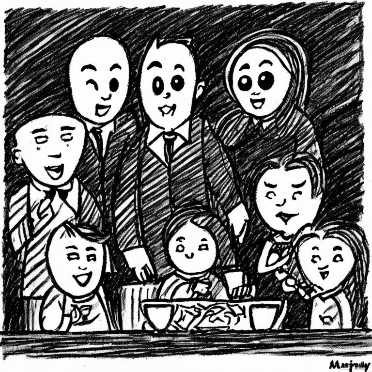 A drawing of a "family," created by a malevolent psy...