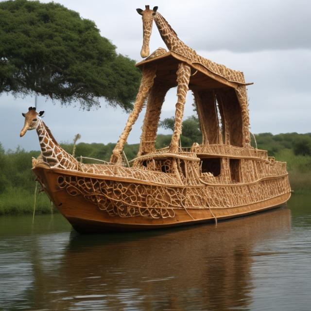 Boat made out of a giraffe