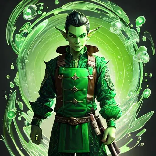 slicked hair rpg goblin, insanely detailed face, hap...