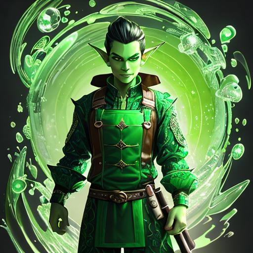 slicked hair rpg goblin, insanely detailed face, hap...