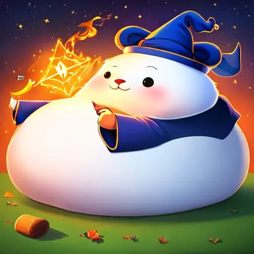(((fat round seal))) wearing (((wizard hat))), (((fl... | OpenArt
