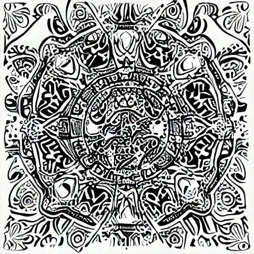 cyber sigilism tattoo design non colour with cathedr...