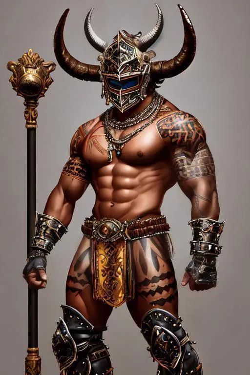 a African tribal lightning god, body art, armor, co... | OpenArt