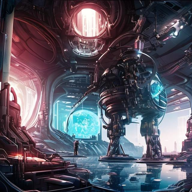 image of inside of artifical robot city exoplanet