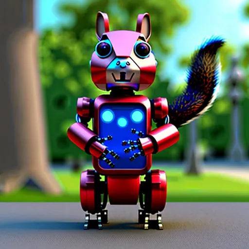 Robot Squirrel, 3d, animation, toy