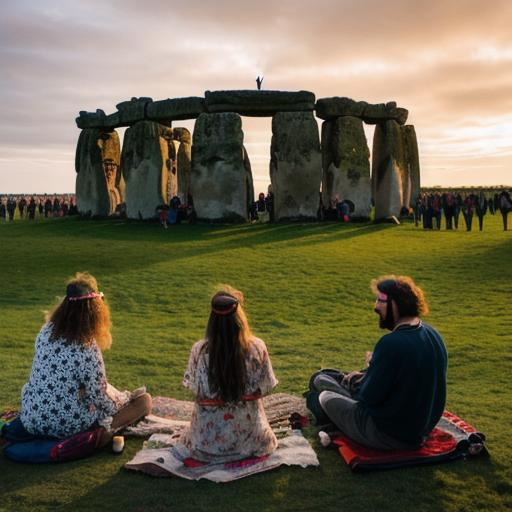 Realistic photo of hippies at Stonehenge, RAW photo,... | OpenArt