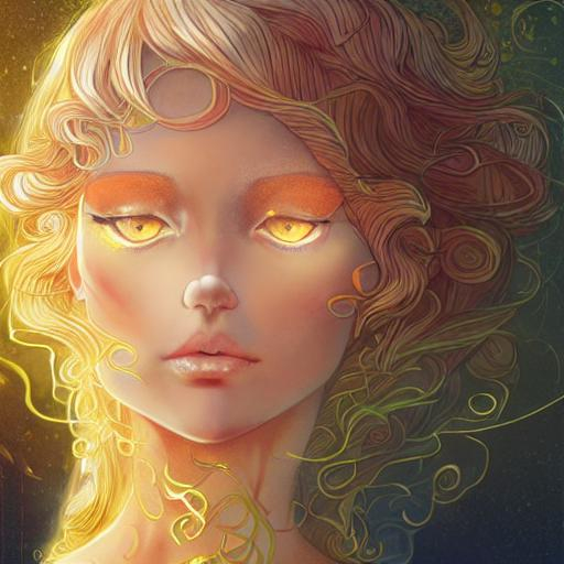 portrait of goddess with rosey cheeks, flowing wavy... | OpenArt