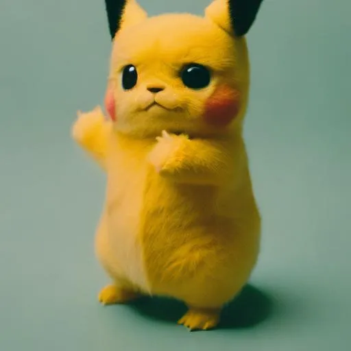 Close-up Polaroid photo, of a pikachu eating a berry... | OpenArt