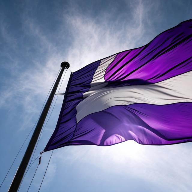 A purple national flag waved by wind | OpenArt