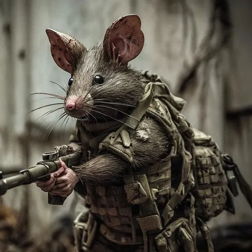 A hamster wearing army uniform with bazooka | OpenArt