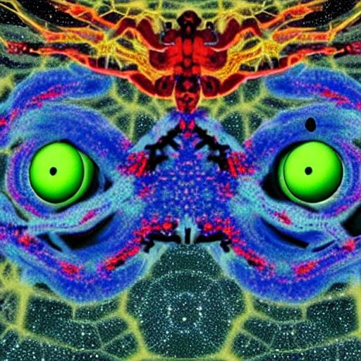 huge LSD spider in the universe, surrounded by eyes... | OpenArt
