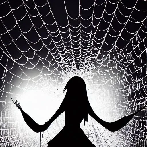 Arachne, Bird of paradise, spider web,, woman,Anime,...
