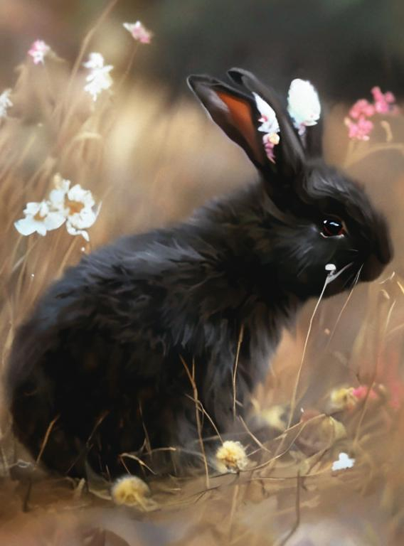 a black bunny