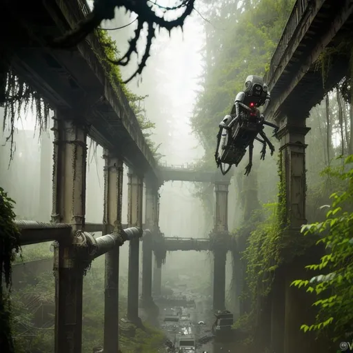 dark fantasy, lovecraft horror, dirty sewer droid,...