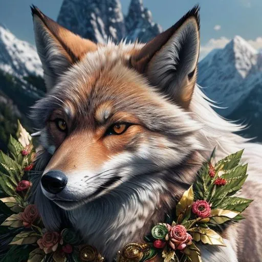 stunning brawny rugged fox-wolf, (quadrupedal canine... | OpenArt