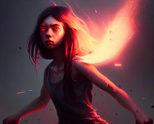 Portrait of a girl unleashing their inner rage throu... | OpenArt