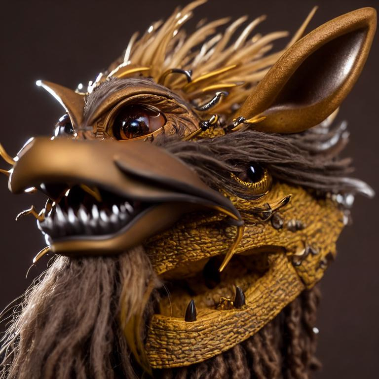 closeup profile portrait of a kobold male with huge... | OpenArt