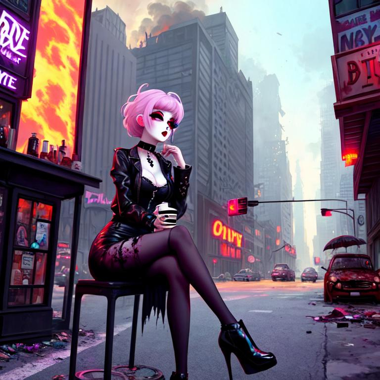 Cute Pixar style painting of a beautiful zombie woma... | OpenArt