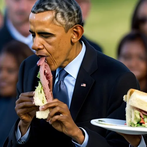 obama eating sanwhich | OpenArt