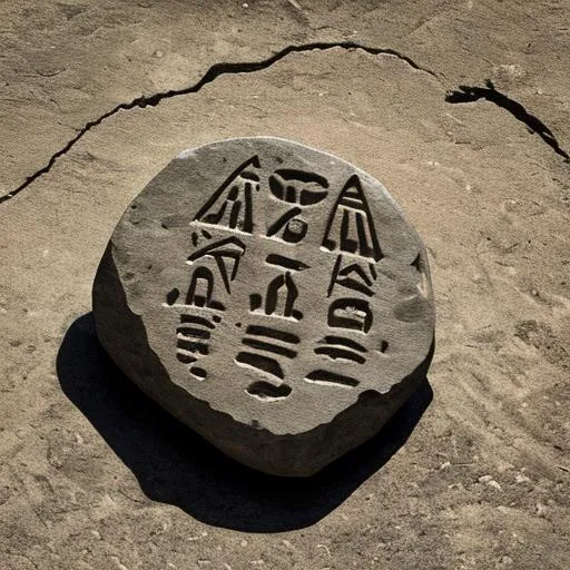Ancient glyphs in sand, alien planet | OpenArt