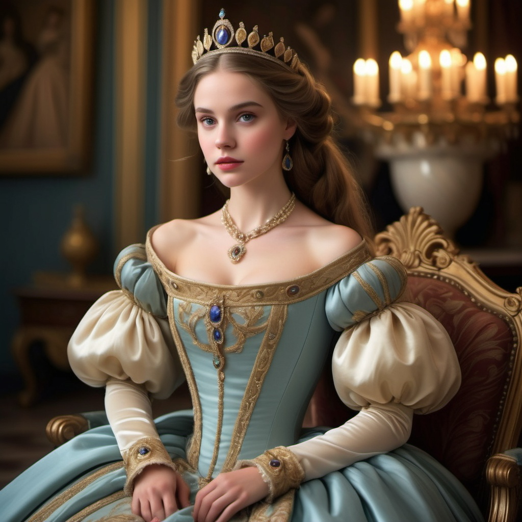 portrays beautiful women as historical princesses in...
