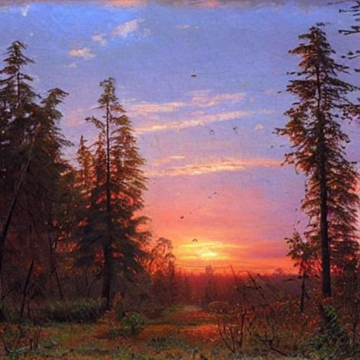 beautiful artwork by ivan shishkin, sunrise | OpenArt