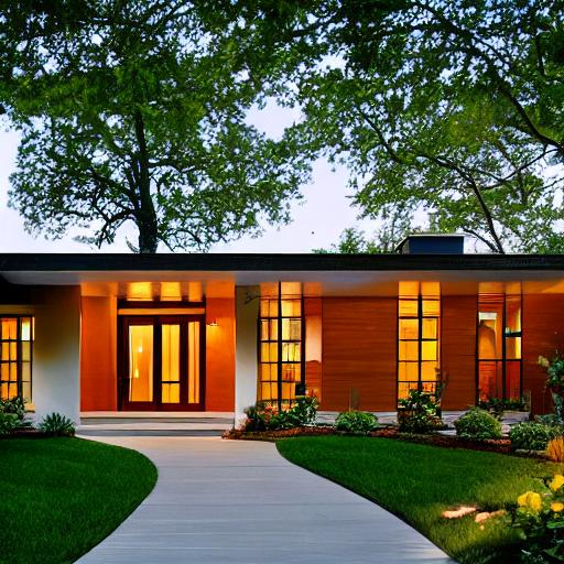 Phillip Johnson design a beautiful single-story hous... | OpenArt