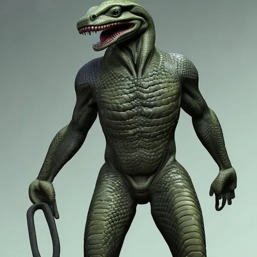 A humanoid snake creature in police uniform | OpenArt