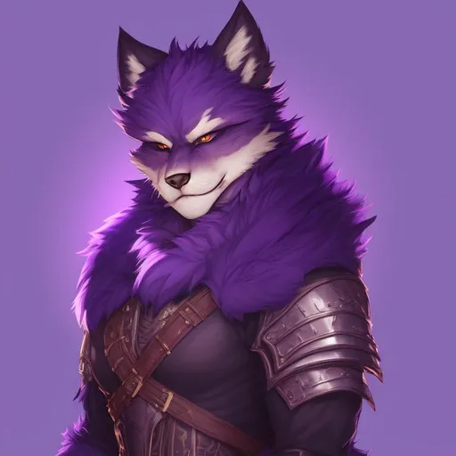 Werewolf, deep purple fur, purple and violet roboti... | OpenArt