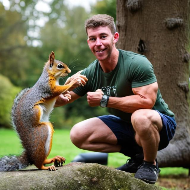 Simon has a flex off with a squirrel | OpenArt
