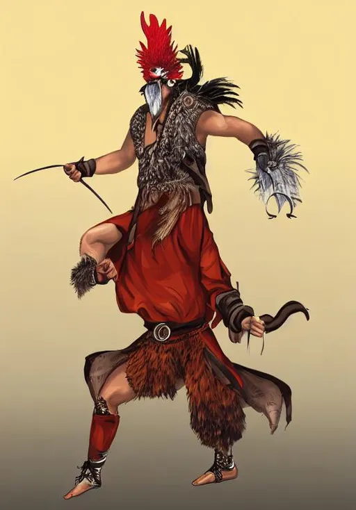 portrait of an anthropomorphic rooster man dressed a... | OpenArt