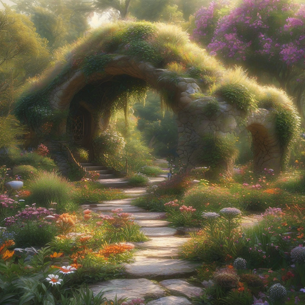 a magical beutiful garden that is huge and amazing