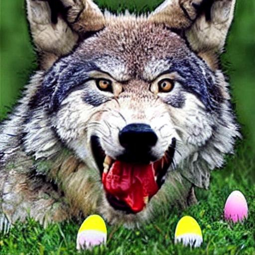 Terrifying Rabid Easter wolf
