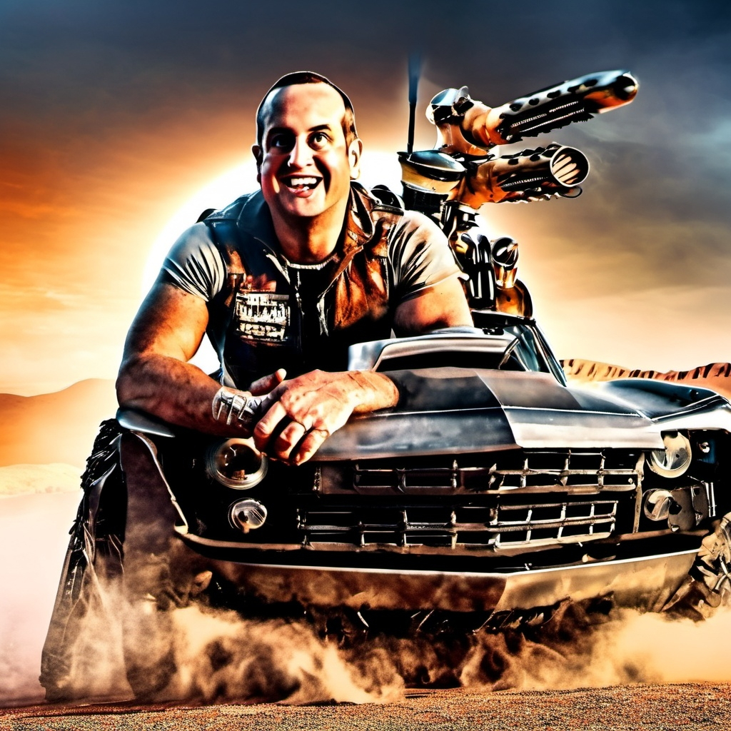 Epic Mad Max birthday invitation, gritty desert wast...