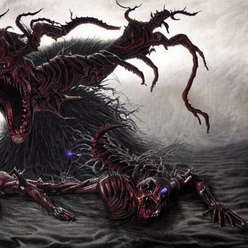 Twin demons rising out of a corpse Scary hyperreali... | OpenArt