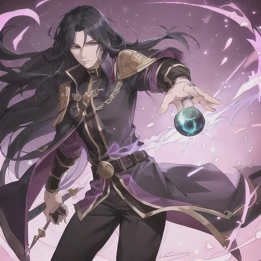 League of legends. Male necromancer with long black... | OpenArt