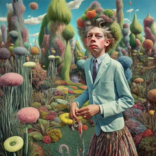 Hyperrealistic portrait in surrealism garden. Dr sue...
