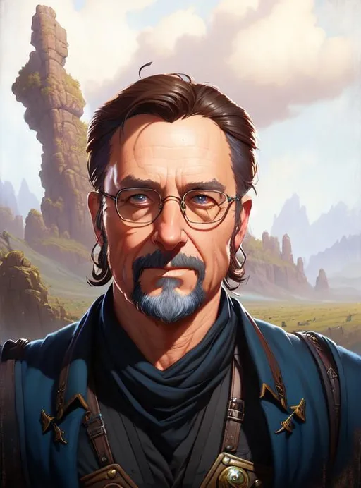 detailed solarpunk style portrait of Georges Fontenis | OpenArt