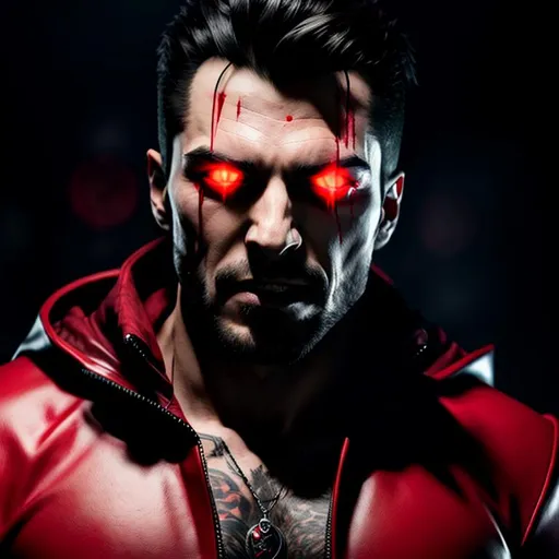 Sinister_Vampire_Male_Fangs_Bloody_Eyes_Red, 8K_Reso...