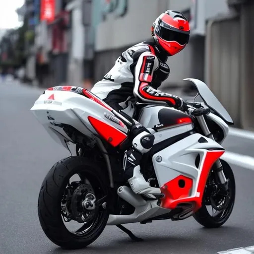 Un motard japonais au style futuriste | OpenArt