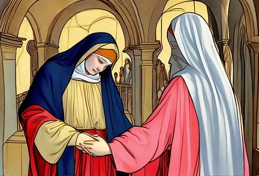 Mary of Nazareth greeting her cousin Elizabeth