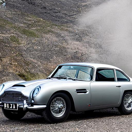 James bonds Silver aston martin db5 realistic ultra...