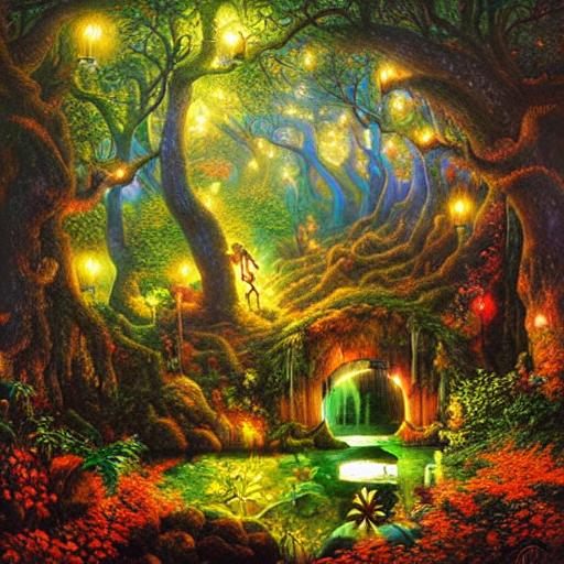 Enlightenment Forest. Bioluminescent. By Jacek yerka...