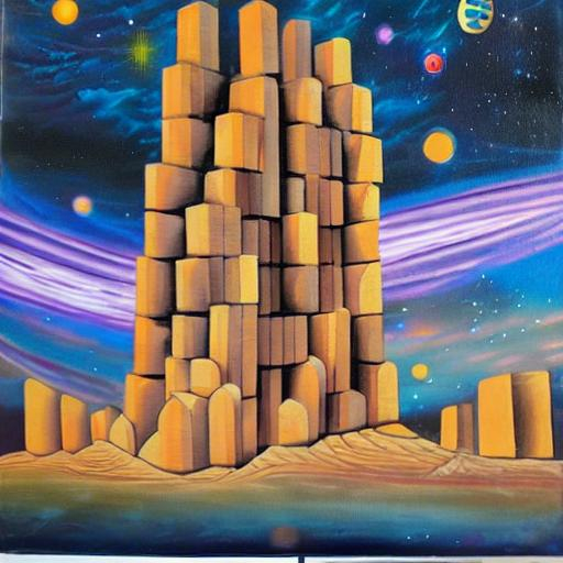 jenga space age painting | OpenArt